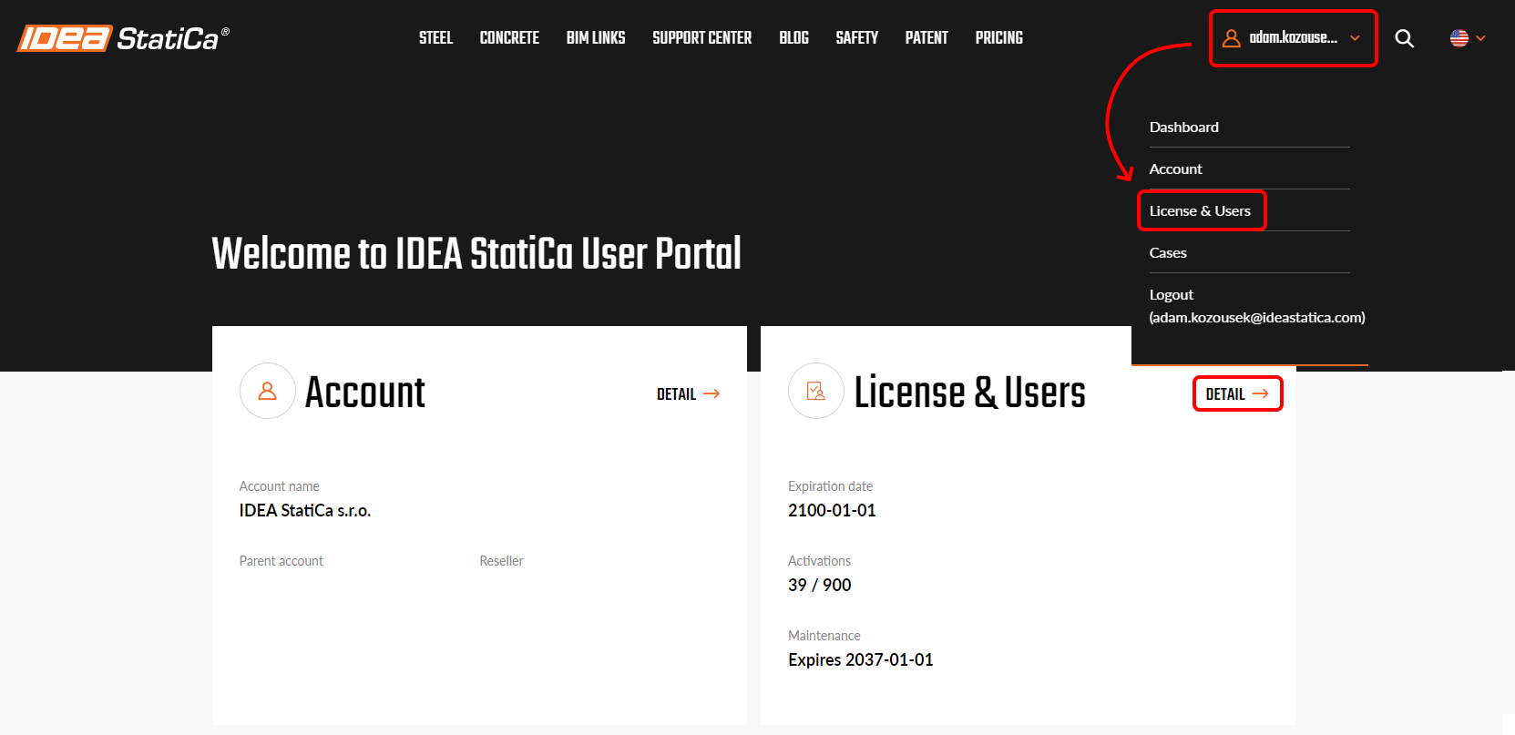 License check interval (1-1000 hours) | IDEA StatiCa